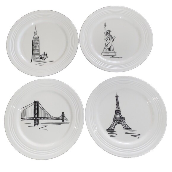 Lenox | Dining | Lenox Tin Can Alley Accent Luncheon Plates City Nyc ...